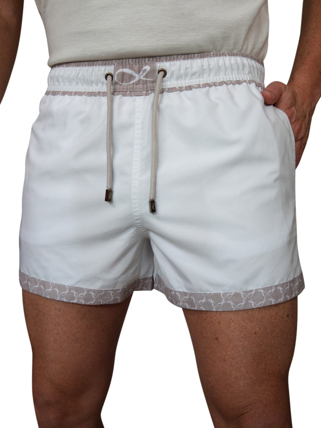 Bianco Signature Logo Euro Swim Trunks