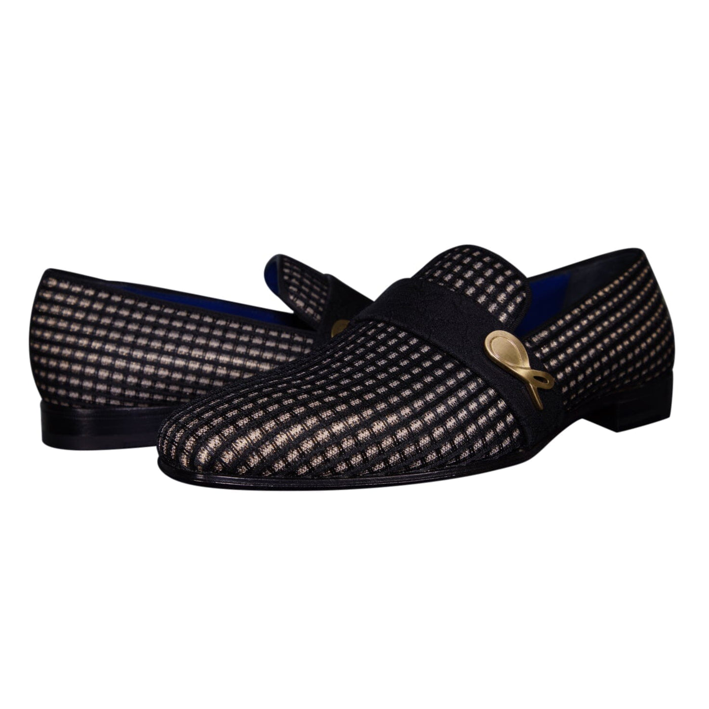 Black Oro Waffle Gold Loafer